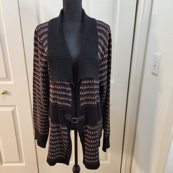 Bon Worth | Sweaters | Bon Worth Womens Xl Black White Cranberry Knit ...